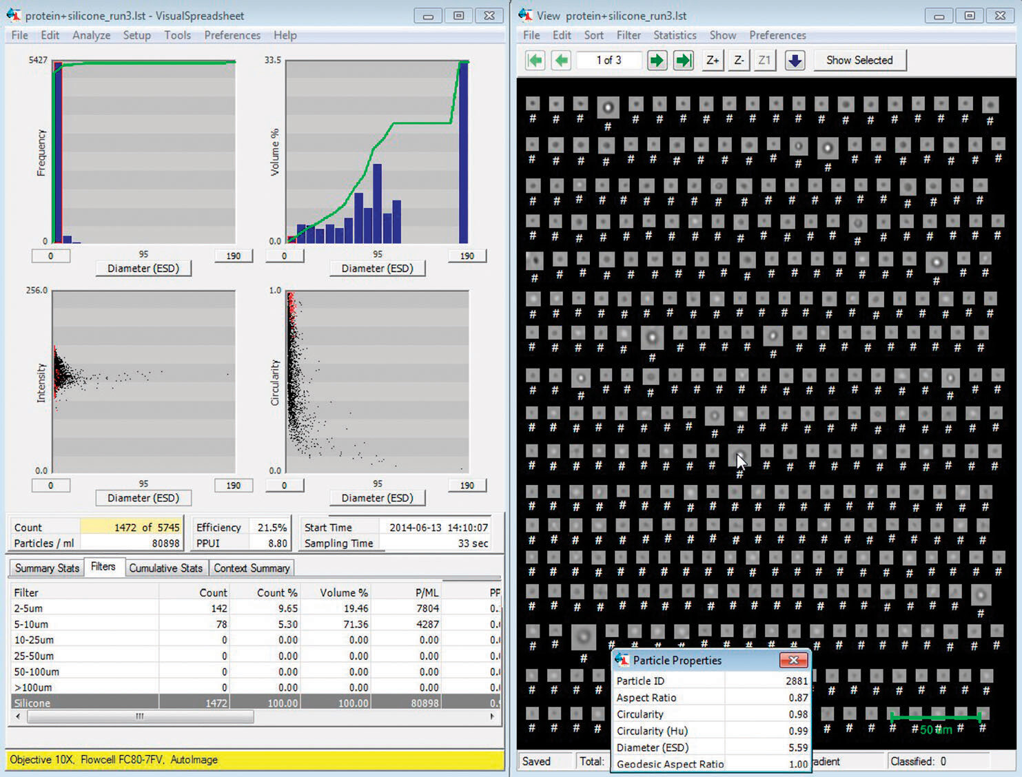 FlowCam Settings Enable Particle Identification in Biologics